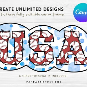 USA Doodle Varsity - Fourth of July Canva Frame With Easy Drag and Drop ...