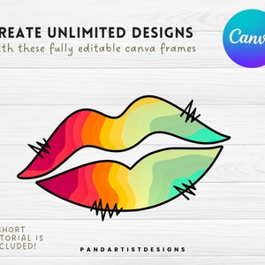 Add Your Own Pattern Doodle Lips on CANVA With Easy Drag and Drop ...