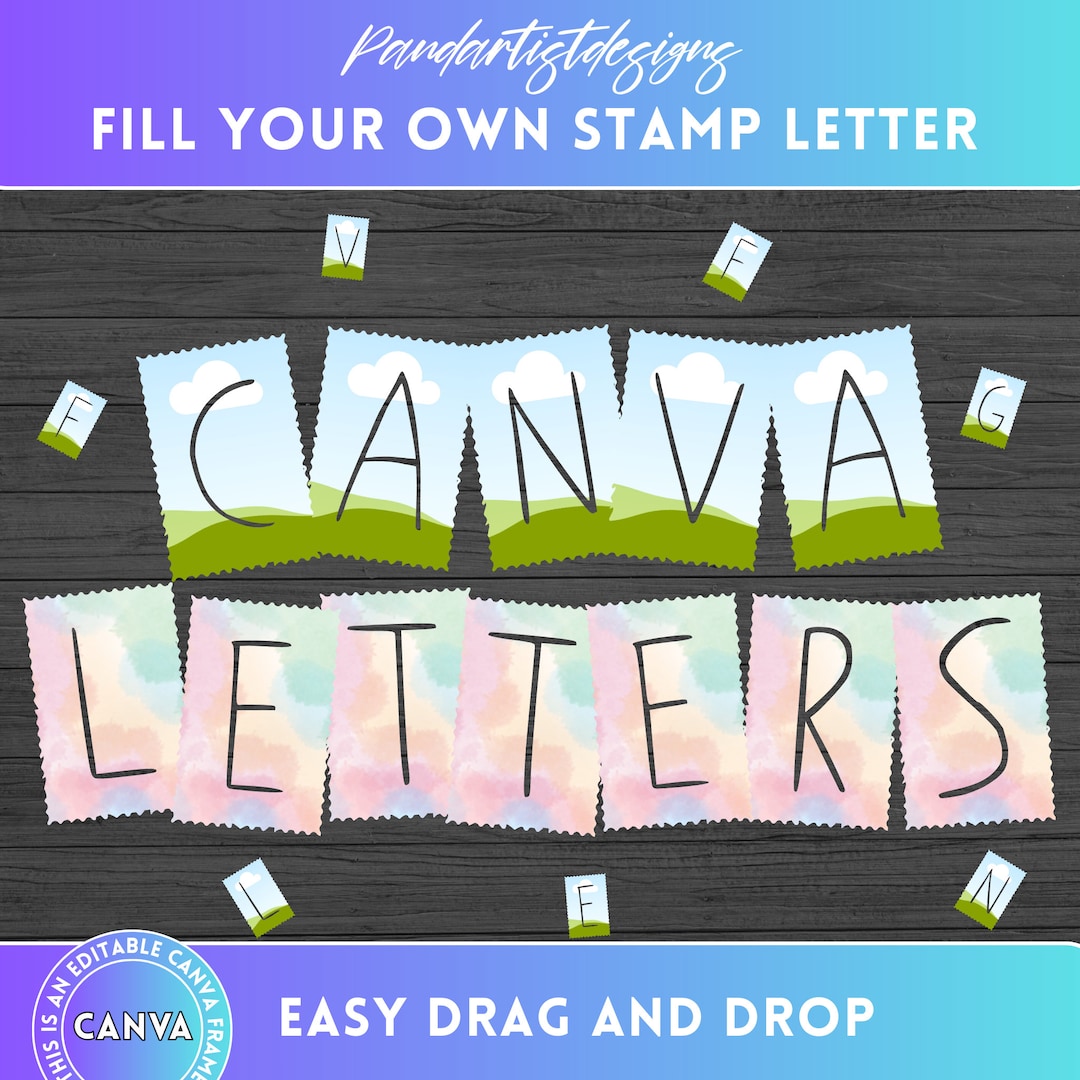 Fill Your Own Doodle Stamps Letters on CANVA - Canva Frames Bundle ...