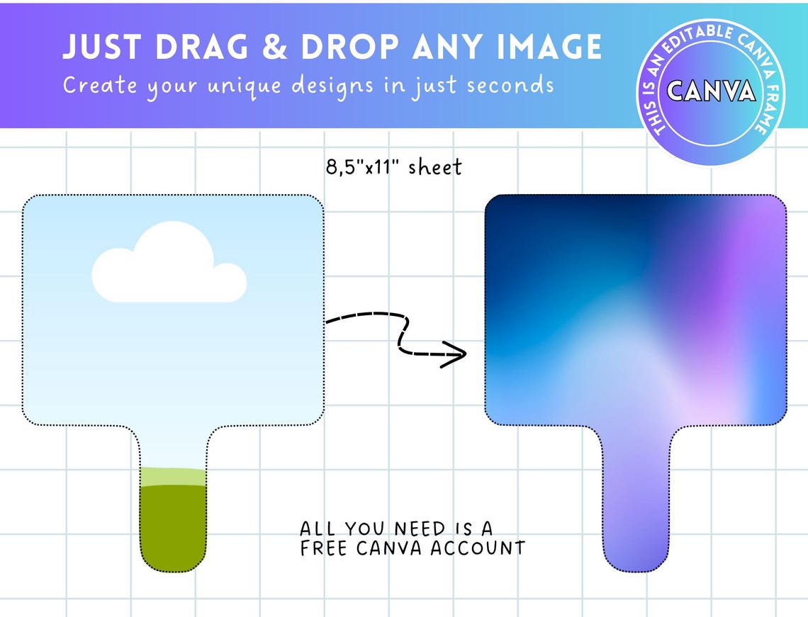 Dry Erase Answer Paddle Canva Template, Blank Paddle Board Template ...