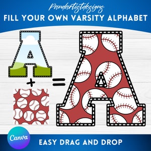 Canva Frames Varsity Stitch Alphabet, Fill Your Own Uppercase College ...