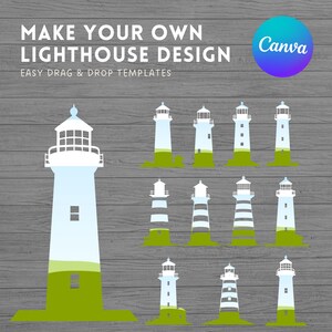Make Your Own Lighthouse Design on CANVA Drag and Drop - Etsy