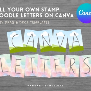 Fill Your Own Doodle Stamps Letters on CANVA Canva Frames - Etsy