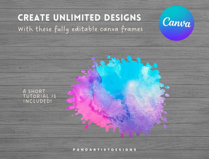 Canva Frames Bundle Make Your Own Paint Splatter Design on - Etsy