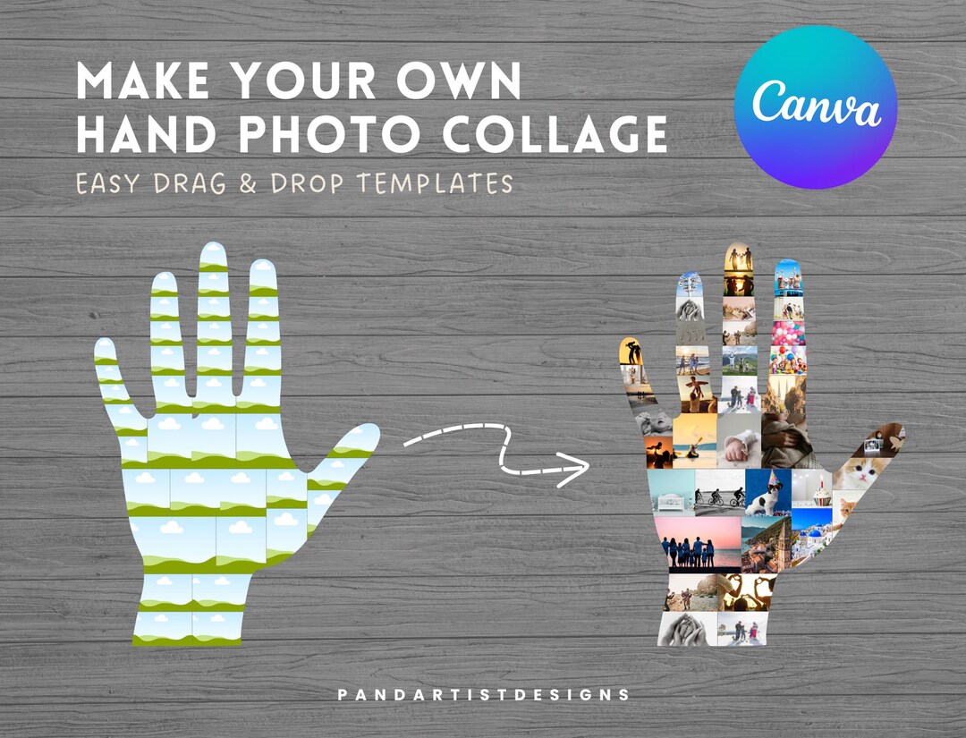 Make Your Own Hand Photo Collage Design on CANVA Editable - Etsy