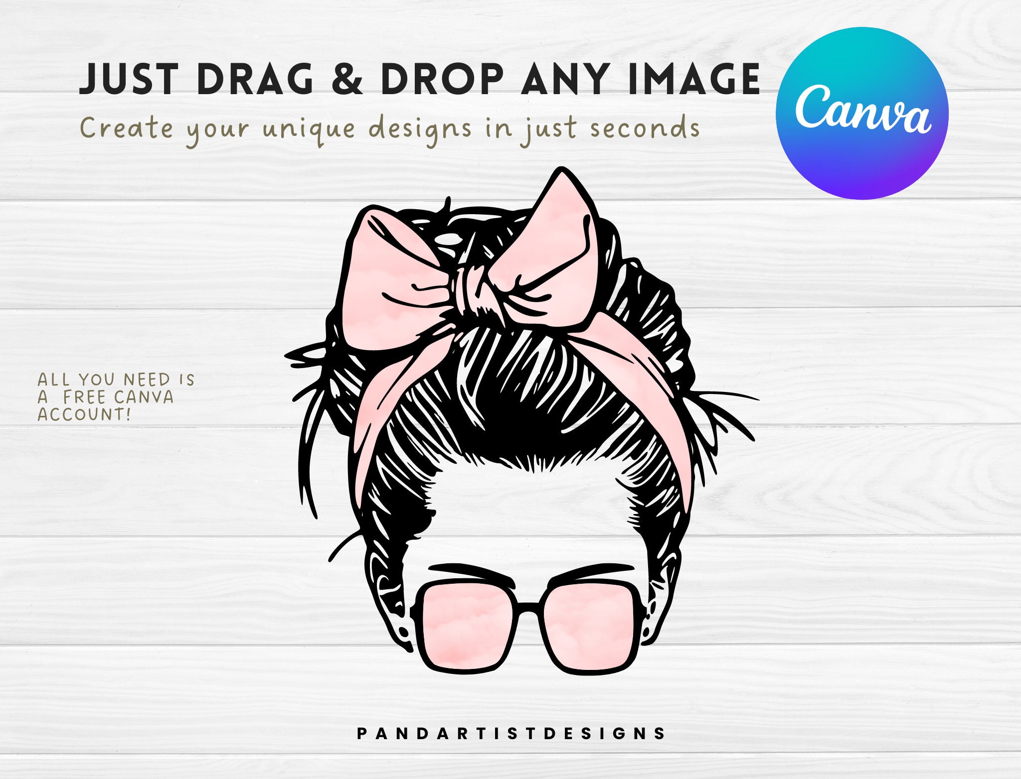 Make Your Own Messy Bun Design on CANVA - Canva Frames - Mom With ...