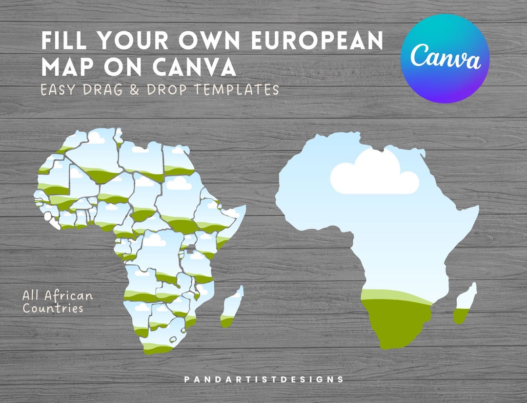 Fill Your Own Africa Map on Canva African Countries CANVA - Etsy