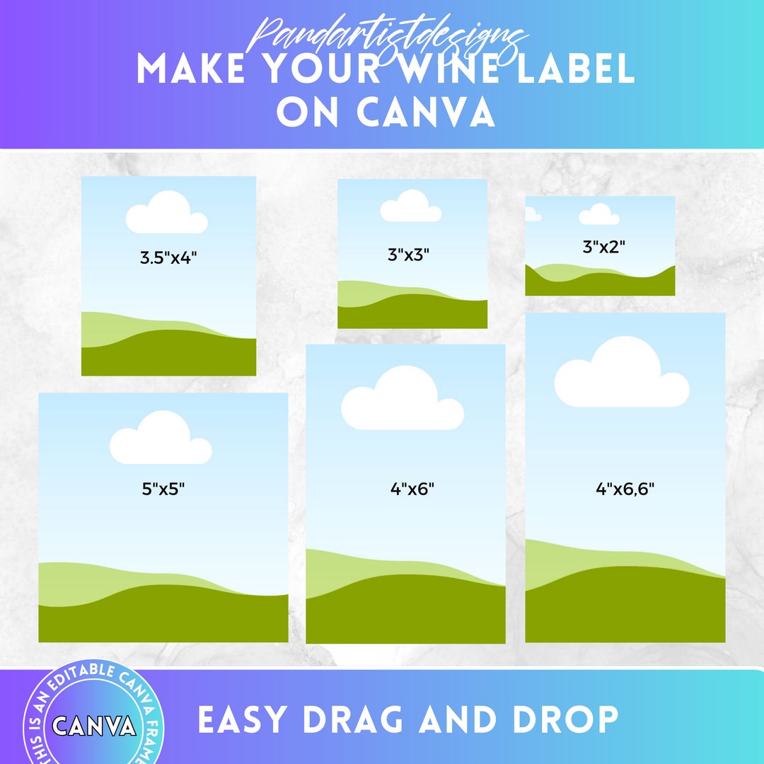 Make Your Own Wine Bottle Label Wrap Canva Frame With Easy Drag and ...