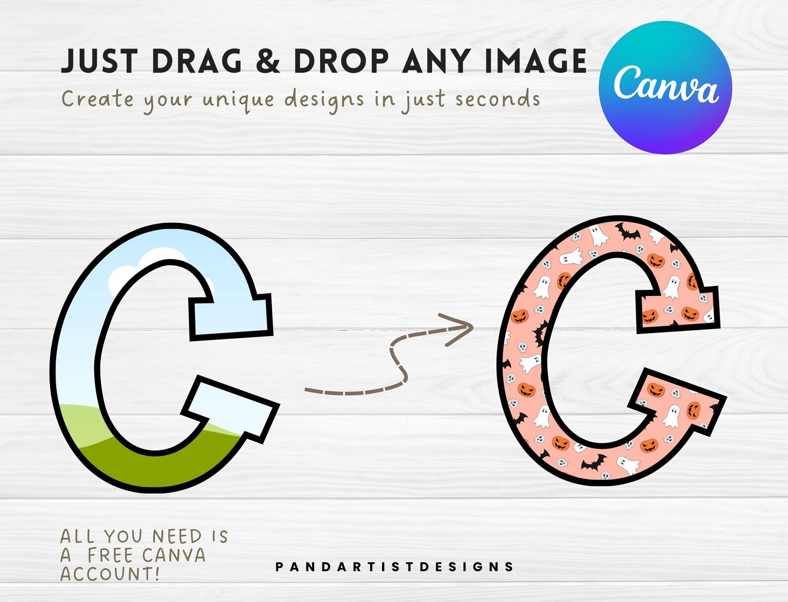 Fill Your Own Fall Halloween Letters on CANVA, Autumn Spooky Season ...