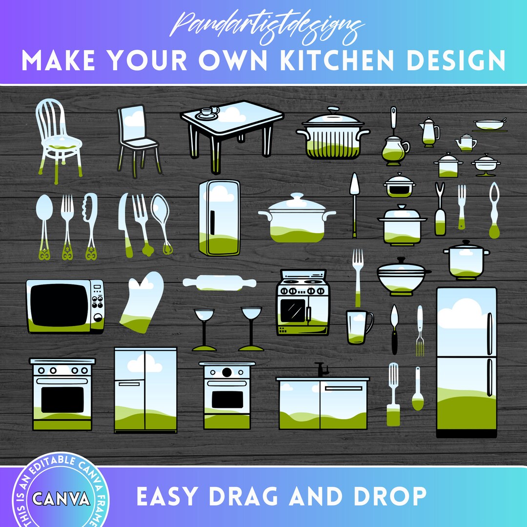 DIY Fill Your Own Kitchen Design on CANVA With Easy Drag and Drop ...