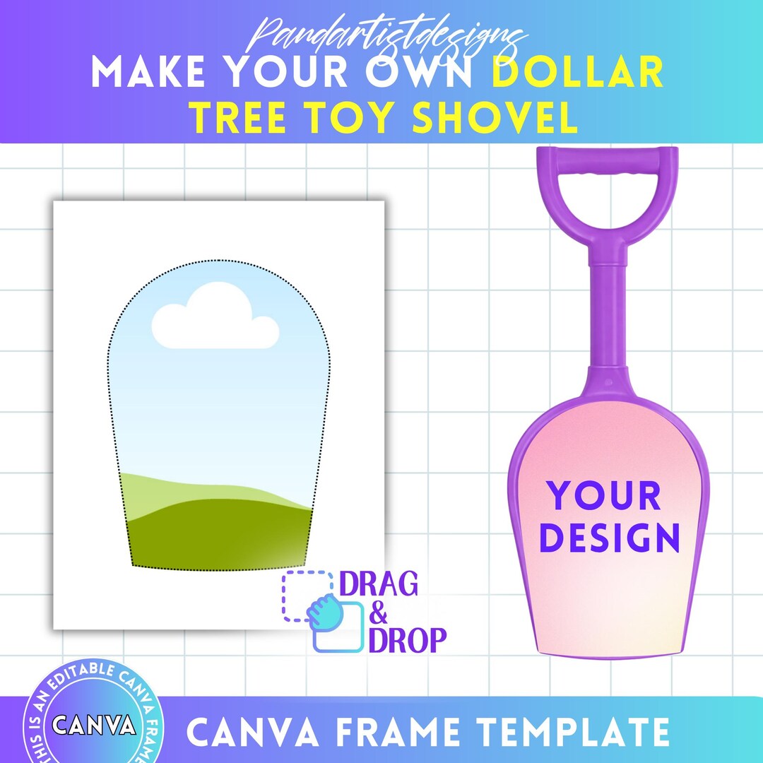 Dollar Tree Toy Shovel Editable Canva Template, Printable Toy Shovel ...