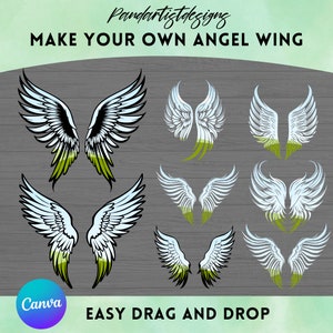 Make Your Own Wing Angel Design on CANVA Canva Frame Bundle Easy Drag ...