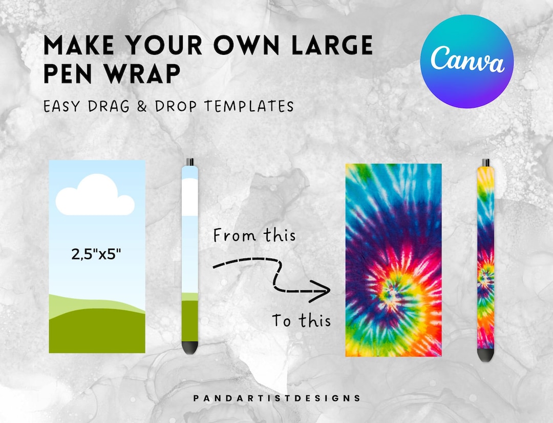 Design Your Own Large Pen Wrap on Canva With Easy Drag and Drop 2.5x5 ...