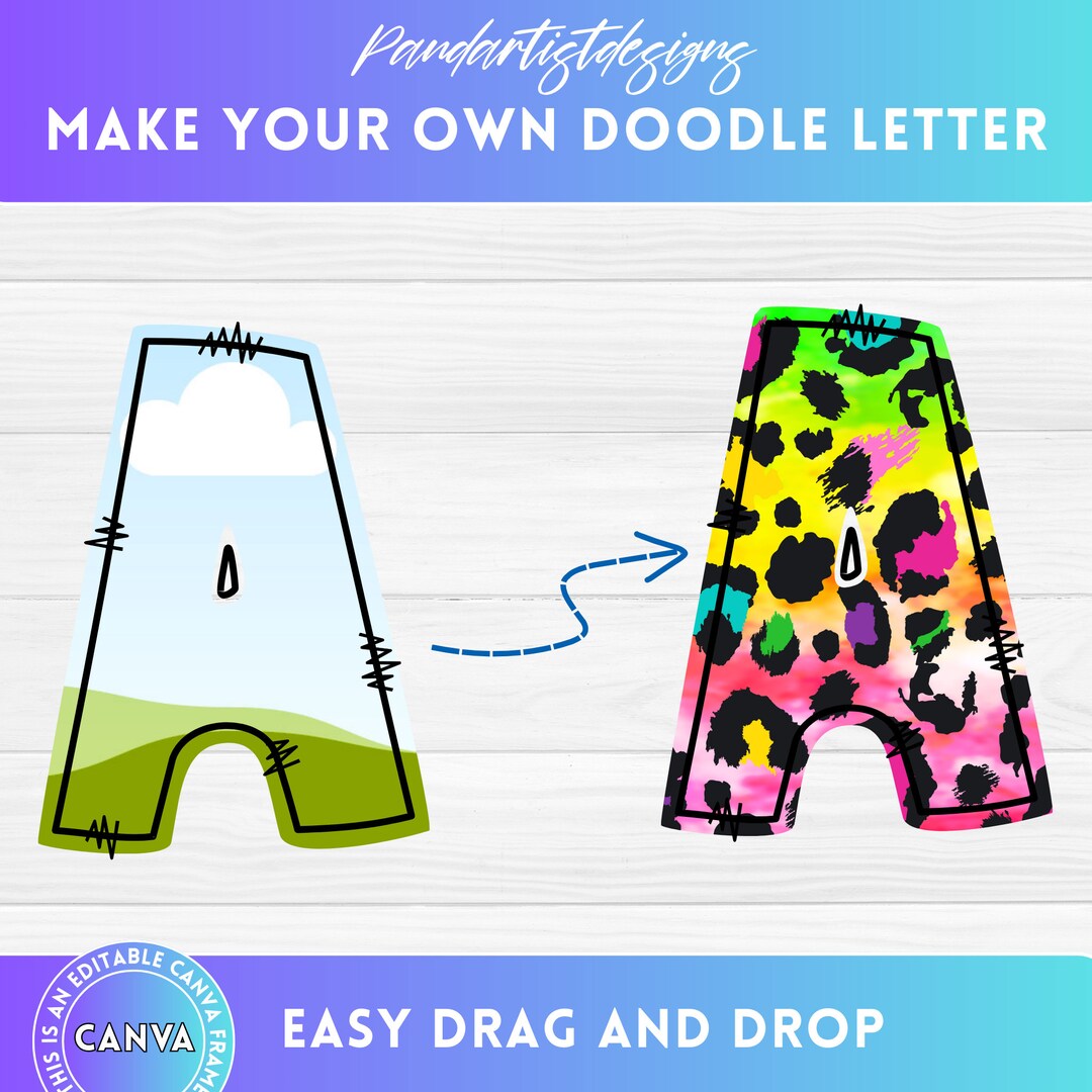 Fill Your Own Uppercase Doodle Letters on CANVA With Drag and Drop ... Fill Your Own Uppercase Doodle Letters on CANVA With Drag and Drop ...