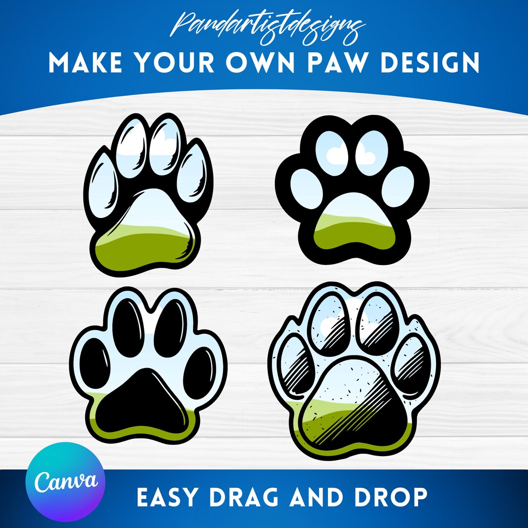 DIY Make Your Own Doodle Paw Print Design on CANVA With Easy Drag and ...