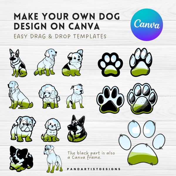 Dog Canva Frame - Etsy