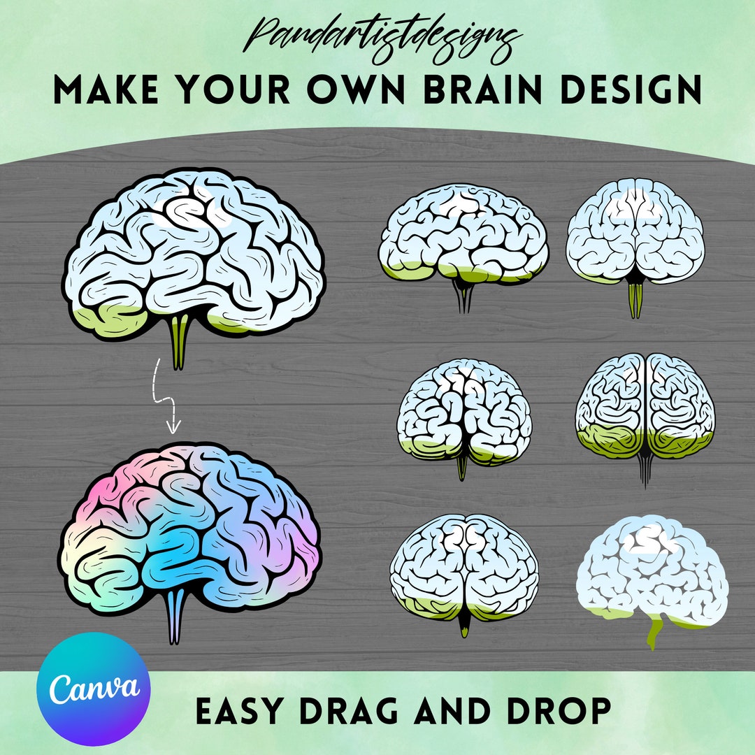 Make Your Own Brain Design on CANVA Easy Drag and Drop Mental Health ...