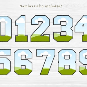 Digital Stitch Varsity PNG, Faux Embroidery Applique Letter & Number ...