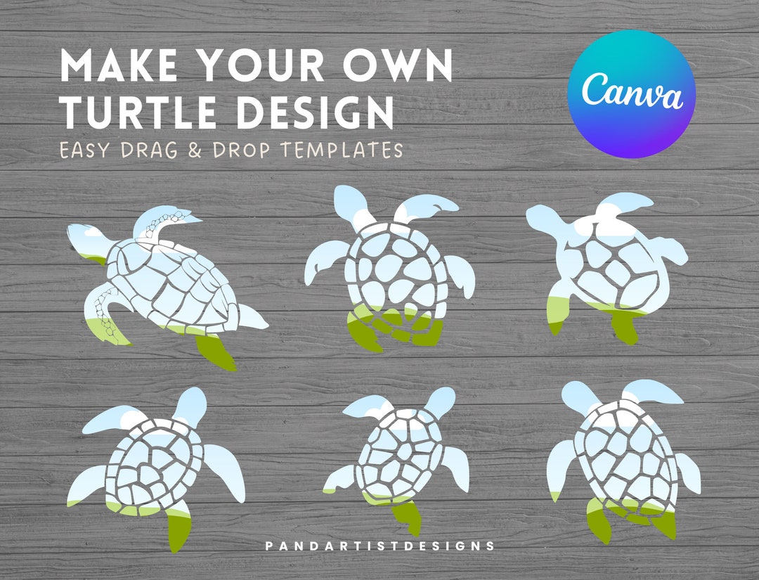 Sea Turtle Canva Frames Bundle Make Your Own Tortoise Design - Etsy