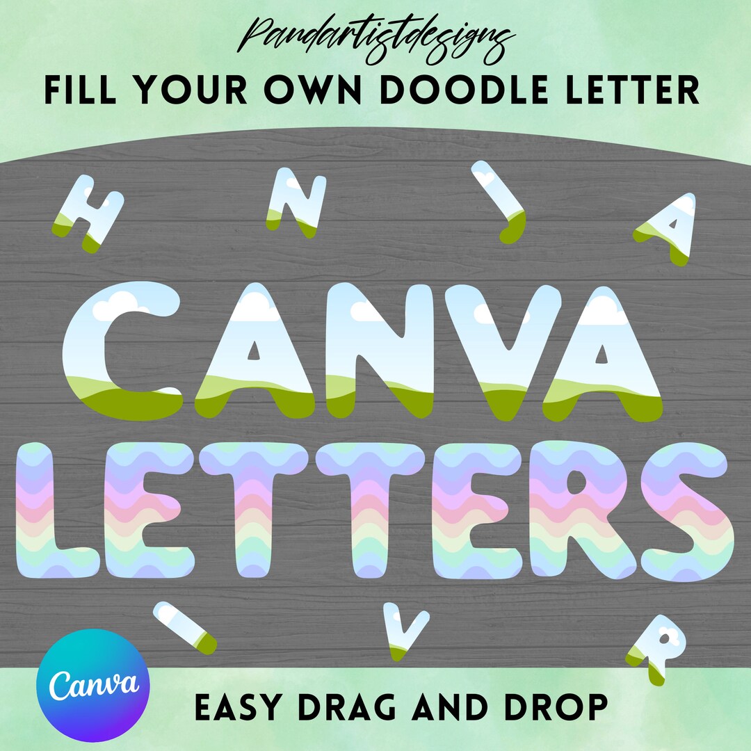 Fill Your Own Doodle Letters on CANVA With Easy Drag and Drop Fillable ...