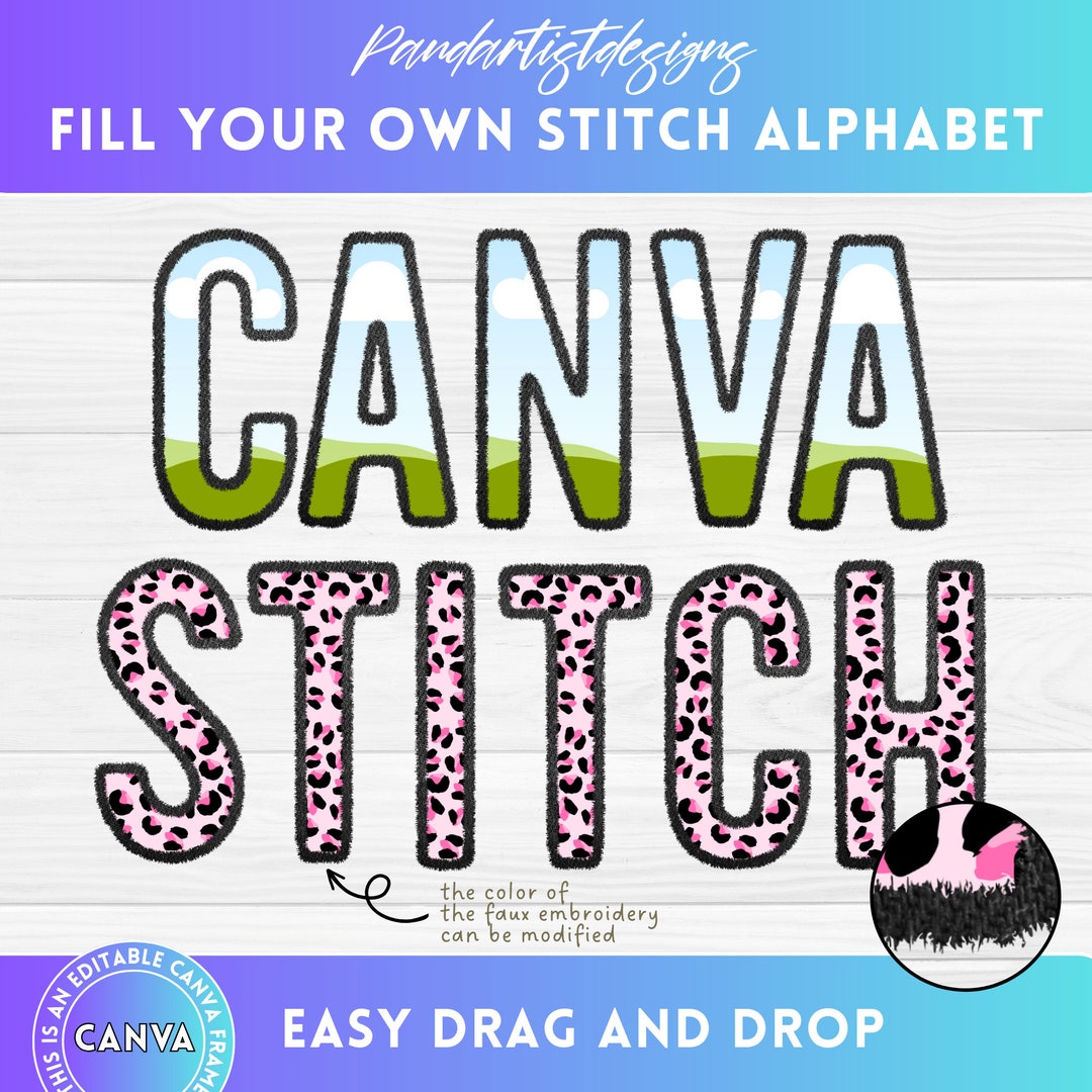 Digital Stitch Doodle Letter PNG, Faux Embroidery Uppercase Number ...
