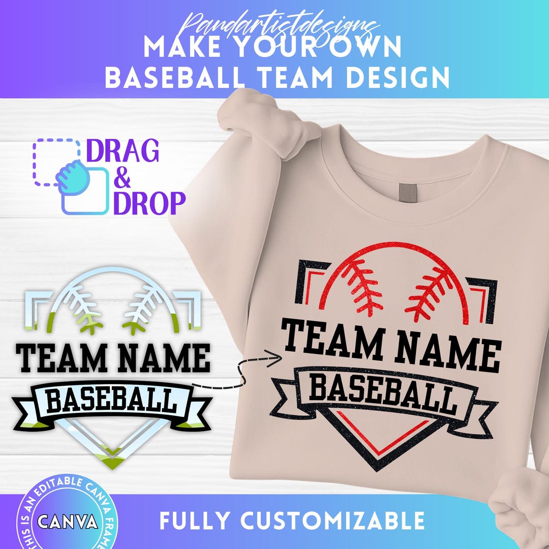 Baseball Team Editable Template, Canva Frame, Baseball Mascot, Game Day ...