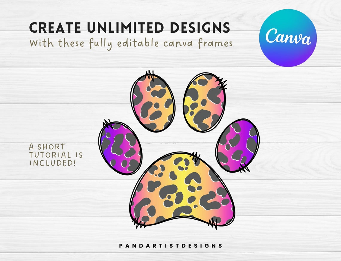 Fill Your Own Doodle Paw Print With Photos & Background on CANVA ...
