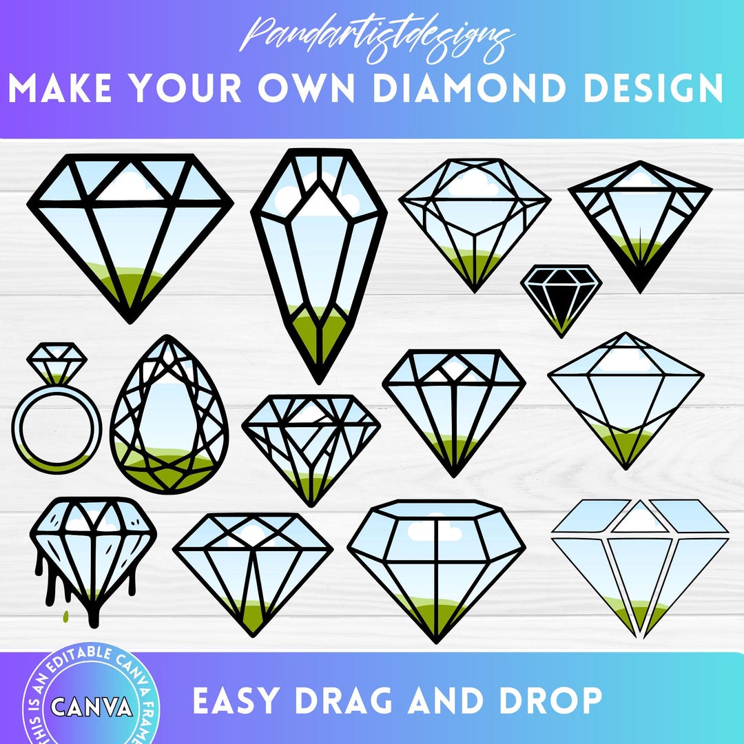 Make Your Own Diamond Design - Luxure Bundle Canva Frames Template ...
