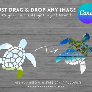 Sea Turtle Canva Frames Bundle - Make Your Own Tortoise Design - Easy ...
