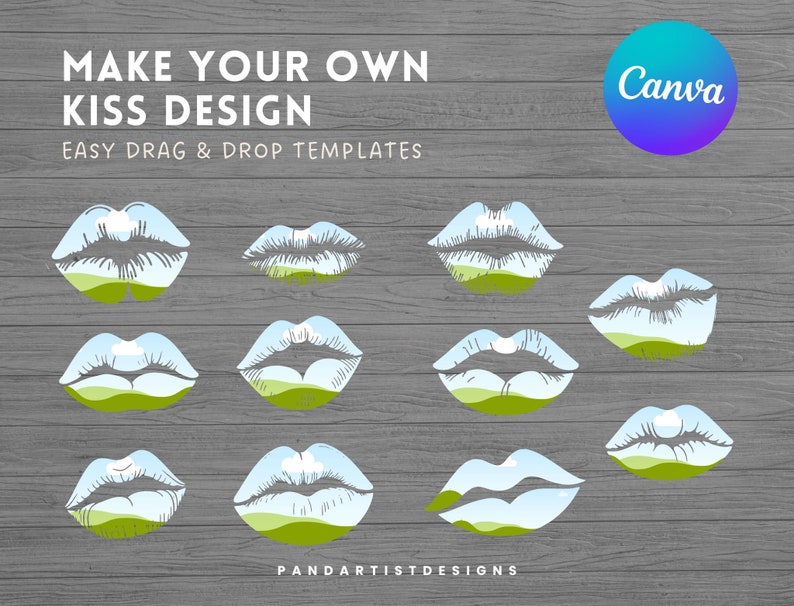 Fill Your Own Lips With Photos on CANVA Editable CANVA - Etsy