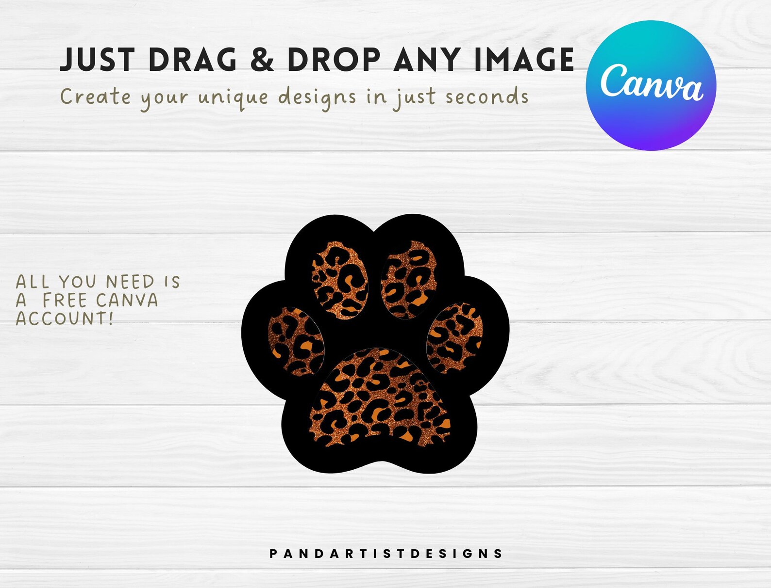 DIY Make Your Own Doodle Paw Print Design on CANVA With Easy Drag and ...
