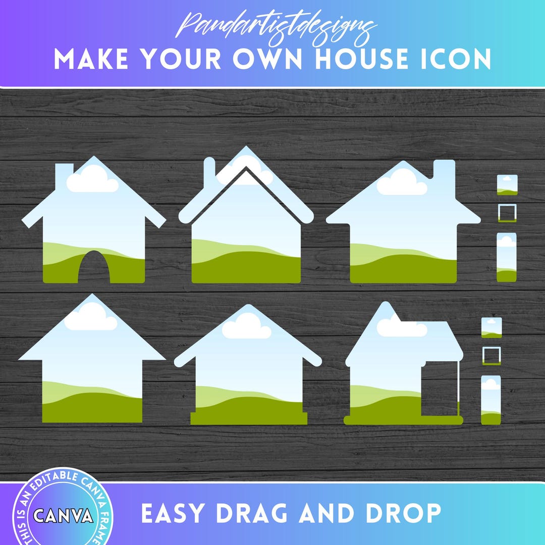 DIY Fill Your Own House Icon Design on CANVA With Easy Drag and Drop ...