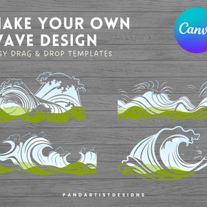 Wave Canva Frames Bundle Make Your Own Ocean Design Easy - Etsy