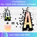 Fill Your Own Retro Groovy Doodle Letters, Canva Frame Alphabet, Drag ...
