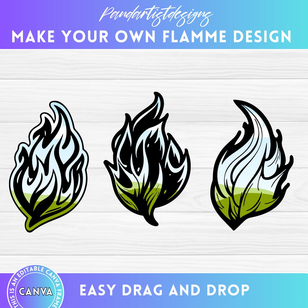 Add Your Own Pattern Fire, Editable CANVA Frames Template With Easy ...