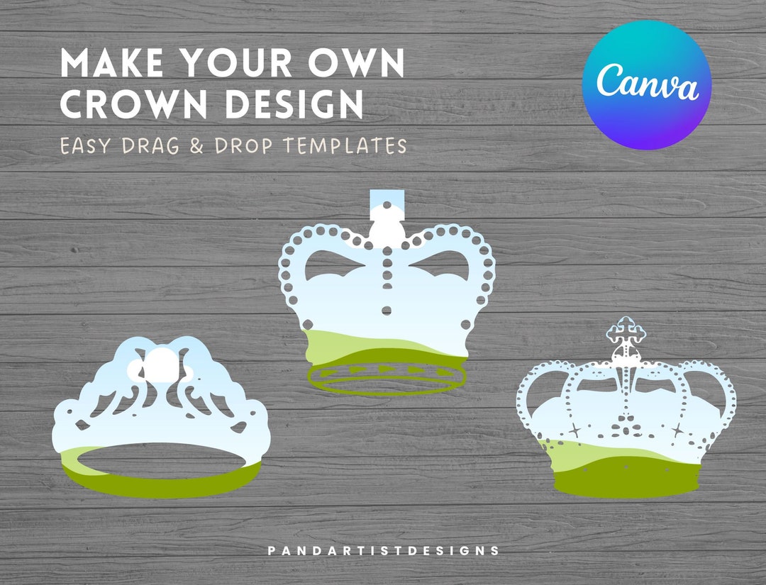 Make Your Own Crown Design on CANVA Canva Frame Bundle - Etsy