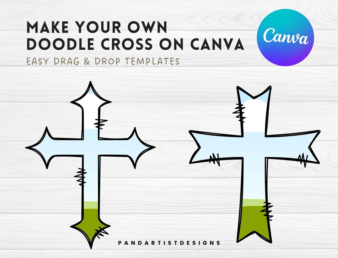 Make Your Own Doodle Cross Design on CANVA With Easy Drag and - Etsy