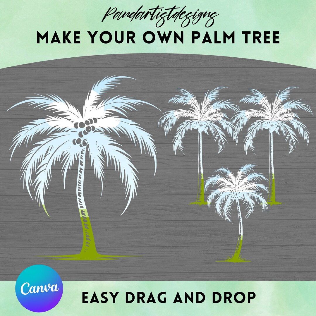 Design Your Own Palm Tree on Canva Tropical CANVA Frames Template With ...