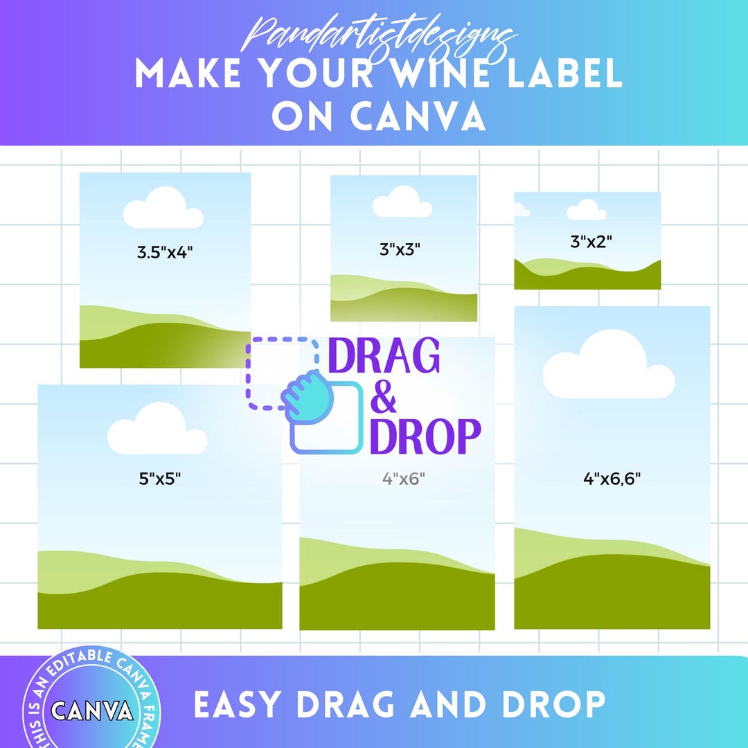 Make Your Own Wine Bottle Label Wrap Canva Frame With Easy Drag and ...