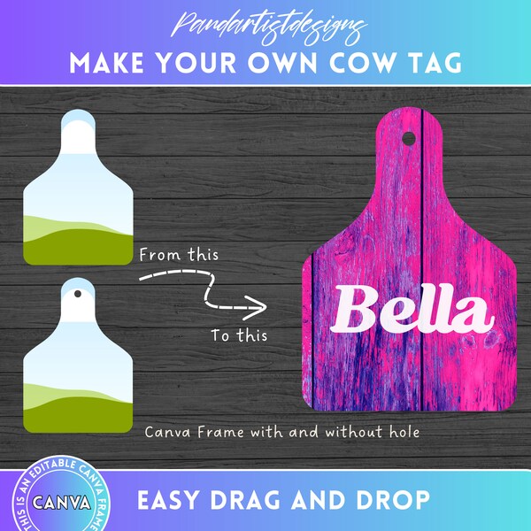 Cow Tag Template - Etsy