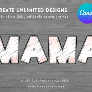 Canva Frames Alphabet, Fill Your Own Doodle Scribble Letters and ...