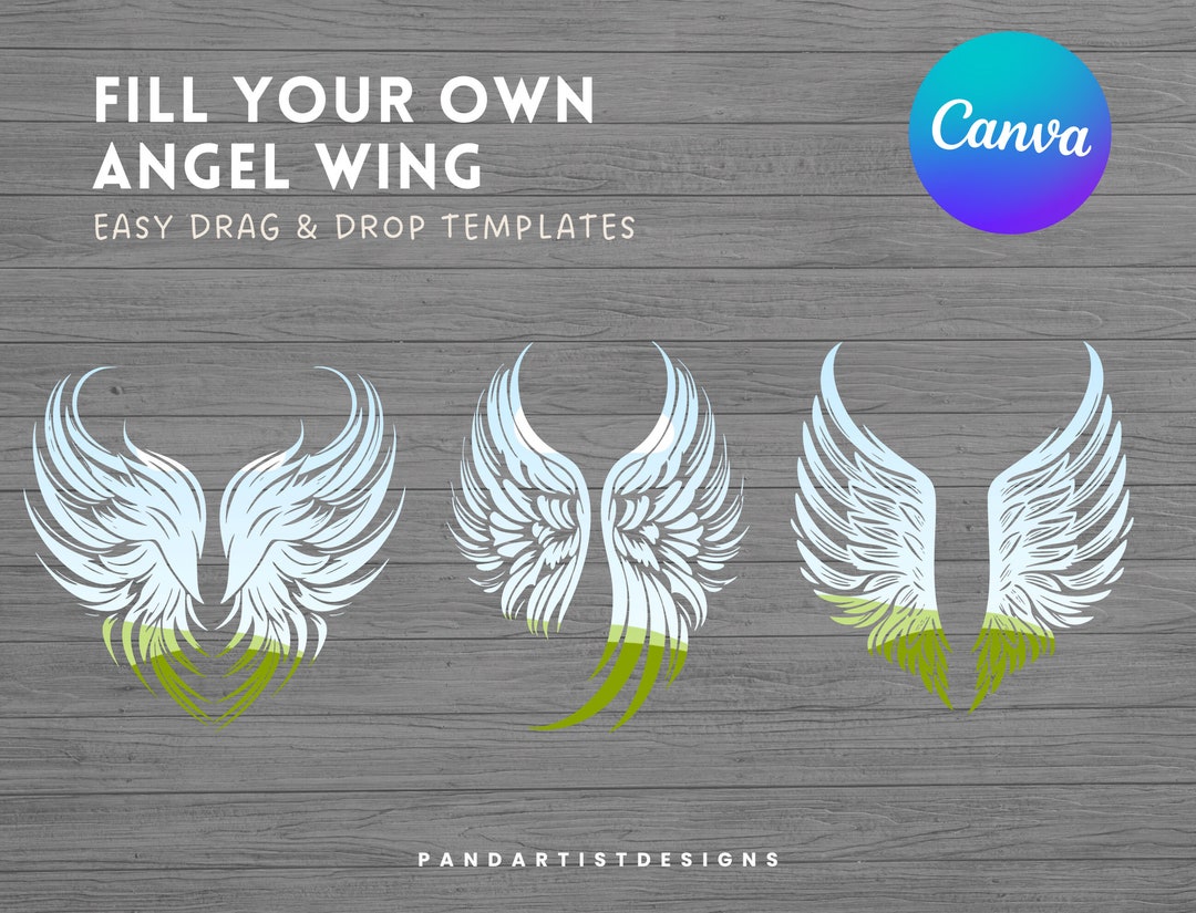 Make Your Own Wing Angel Design on CANVA Canva Frame Easy - Etsy