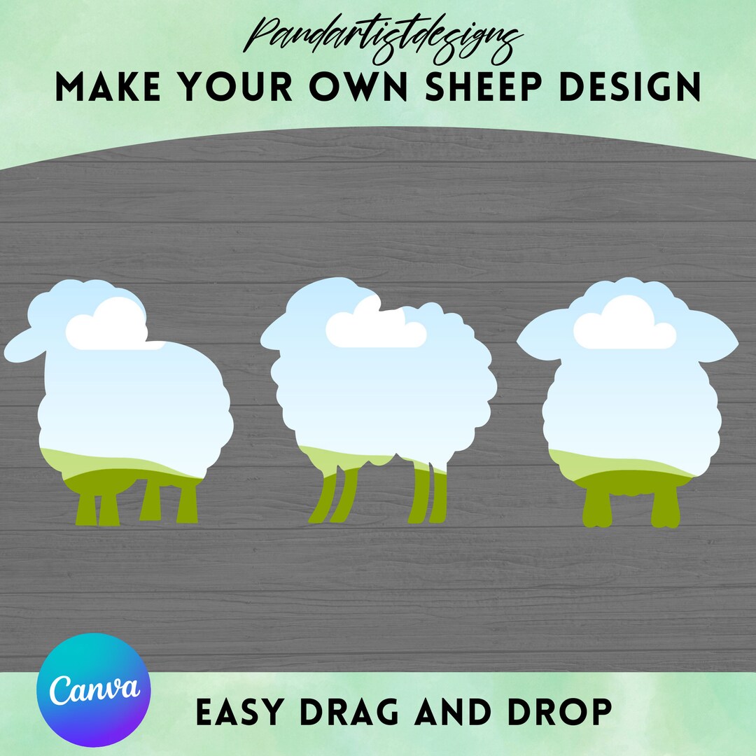 Make Your Own Sheep Design on Canva, Editable Template CANVA Frames ...