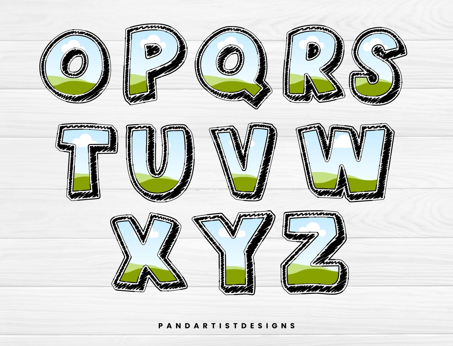 Canva Frame Scribble Alphabet, Doodle Sketch Letters and Numbers - Drag ...