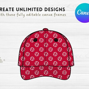 Baseball Cap Canva Frame Bundle With Easy Drag and Drop - Sport Hat ...