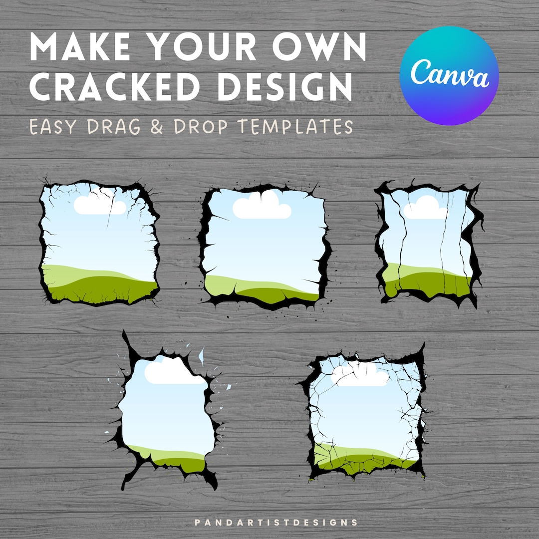 Custom Your Cracked Torn Ripped Frame Editable CANVA Frame - Etsy
