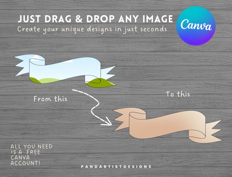 Make Your Own Ribbon Banner Design on CANVA Easy Drag and - Etsy