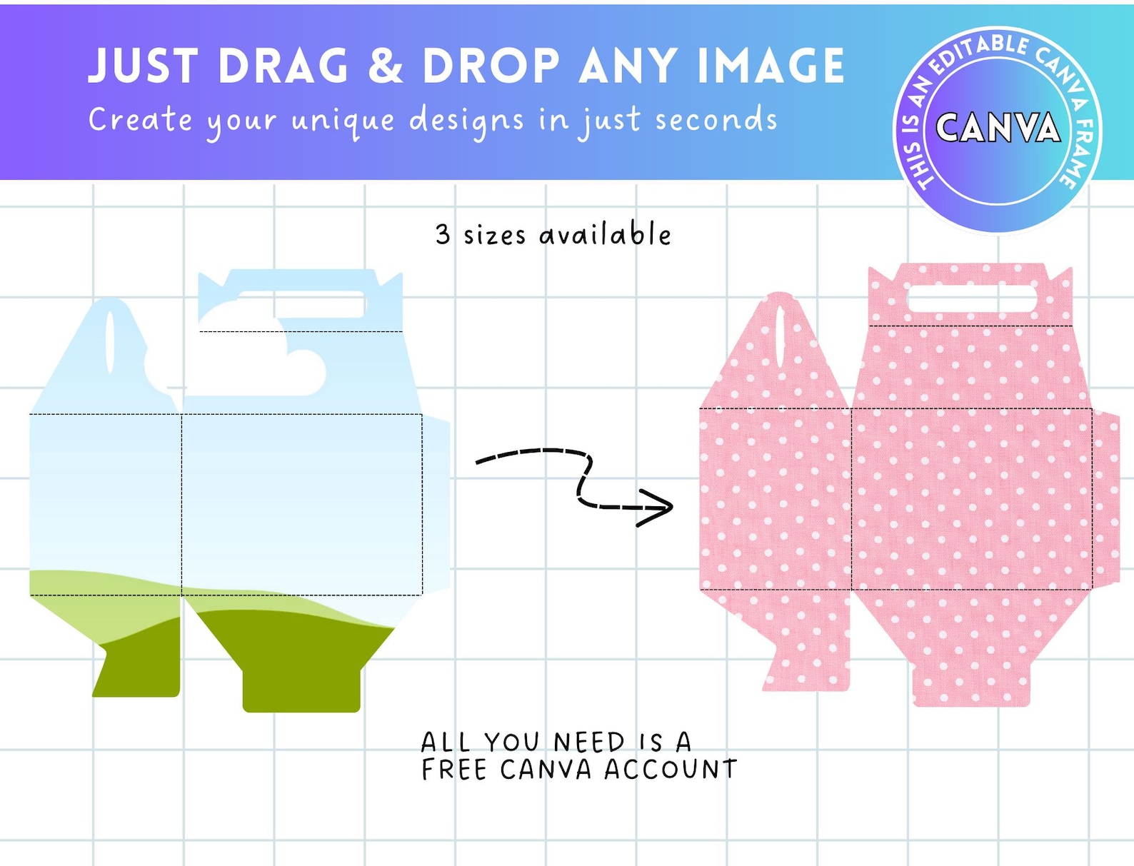 Gable Box Template Bundle, Editable Canva Template, Gable Box Svg ...