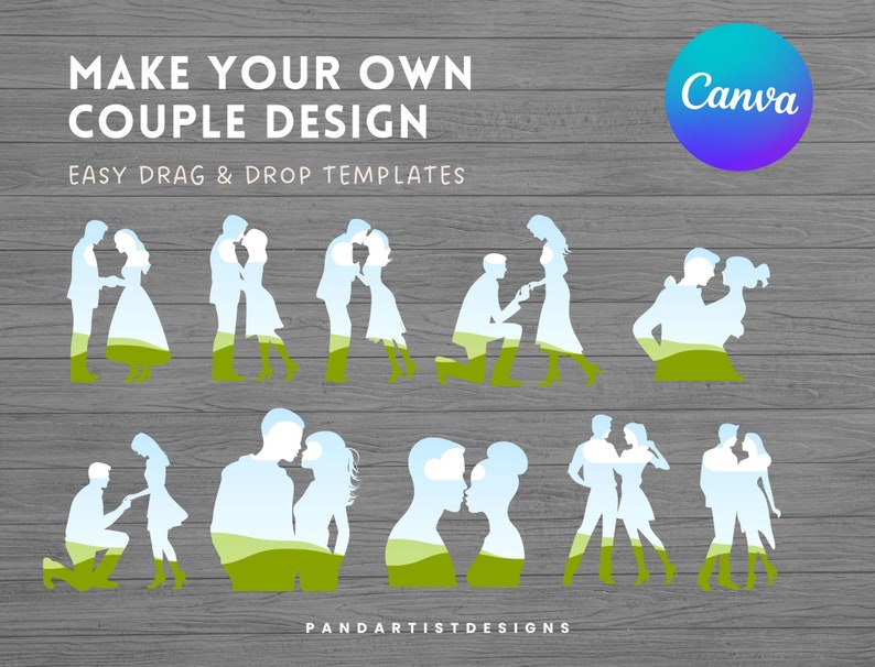 Couple Canva Frames Bundle Make Your Own Wedding Couples - Etsy