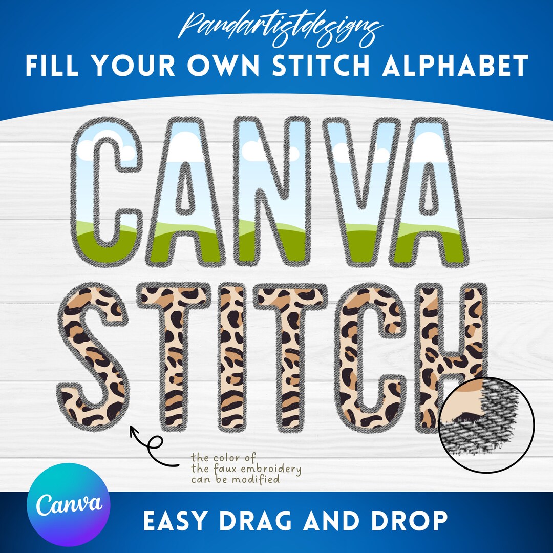 Digital Stitch Doodle Letter PNG, Faux Embroidery Applique Uppercase ...
